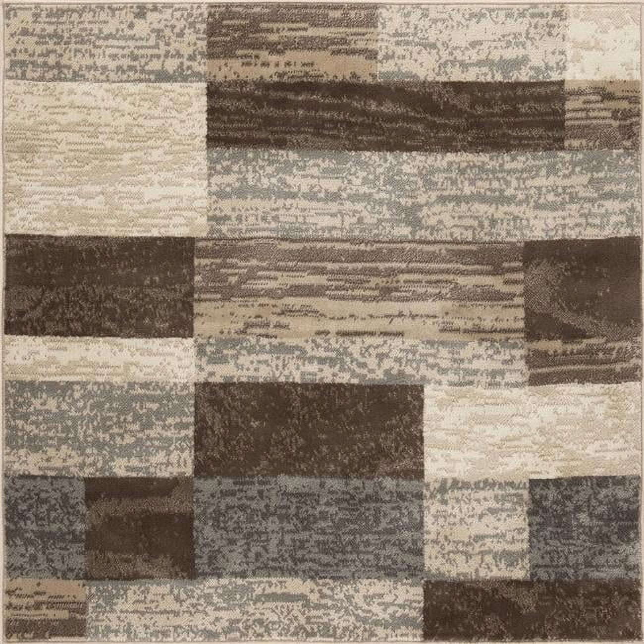 5 ft. Slate Patchwork Power Loom Stain Resistant Square Area Rug ...