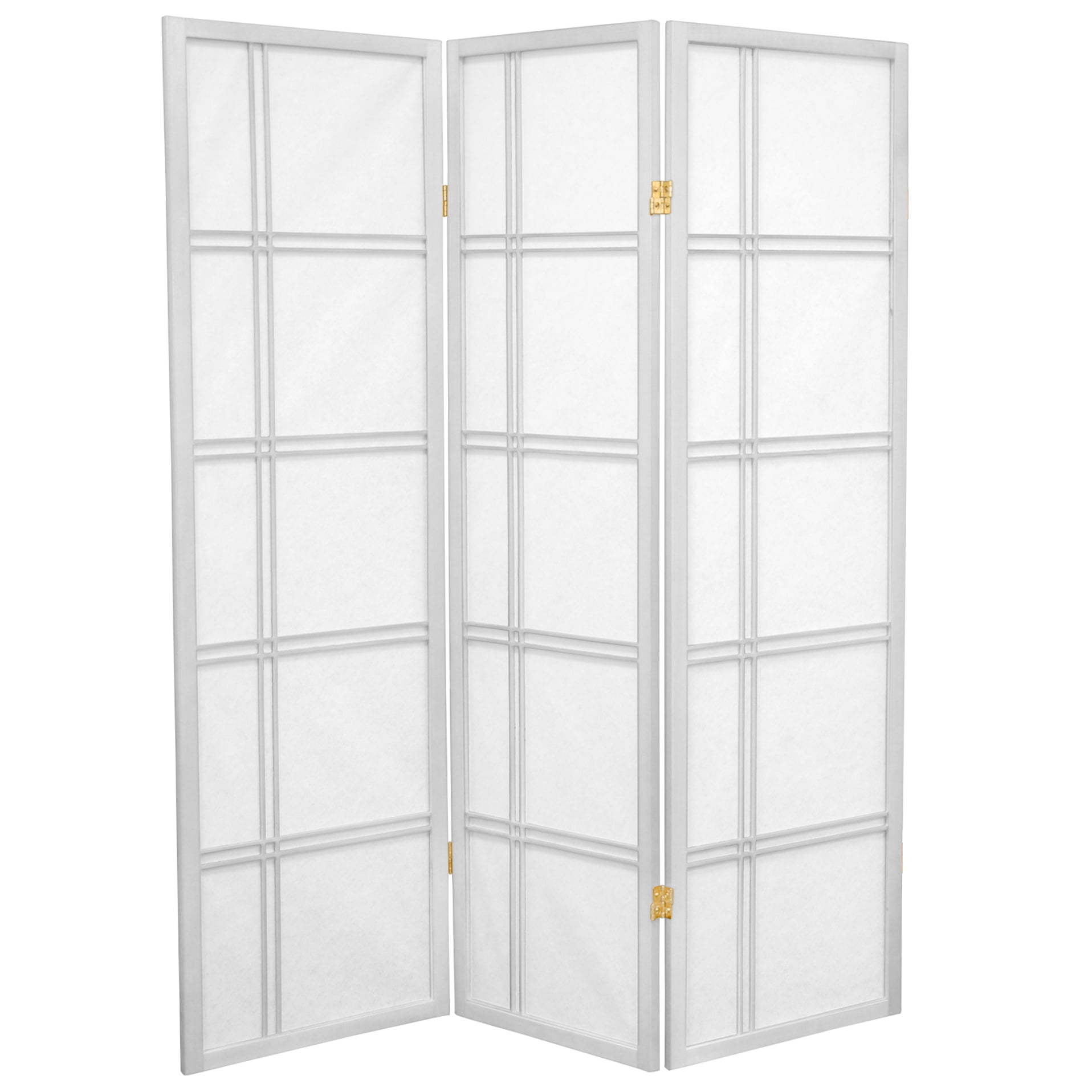 5 ft. Tall Japanese Style Double Cross Lattice Shoji Screen - White - 3 ...