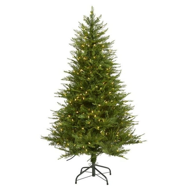 5 ft. Wisconsin Fir Artificial Christmas Tree with 250 Warm White LED ...