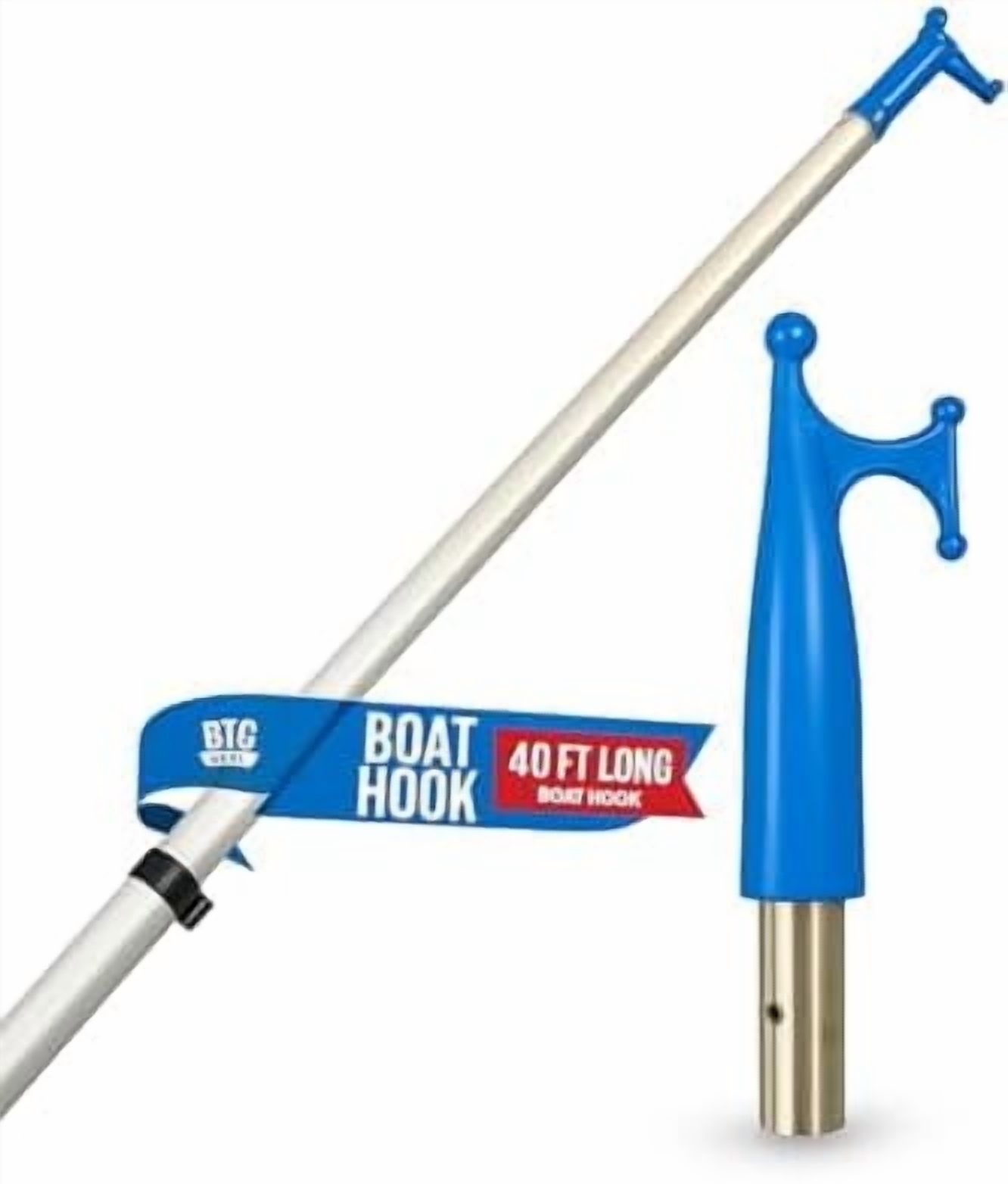 5 ft to 8.5 ft Marine-Grade Telescoping Boat Pole w/Removable Hook for ...
