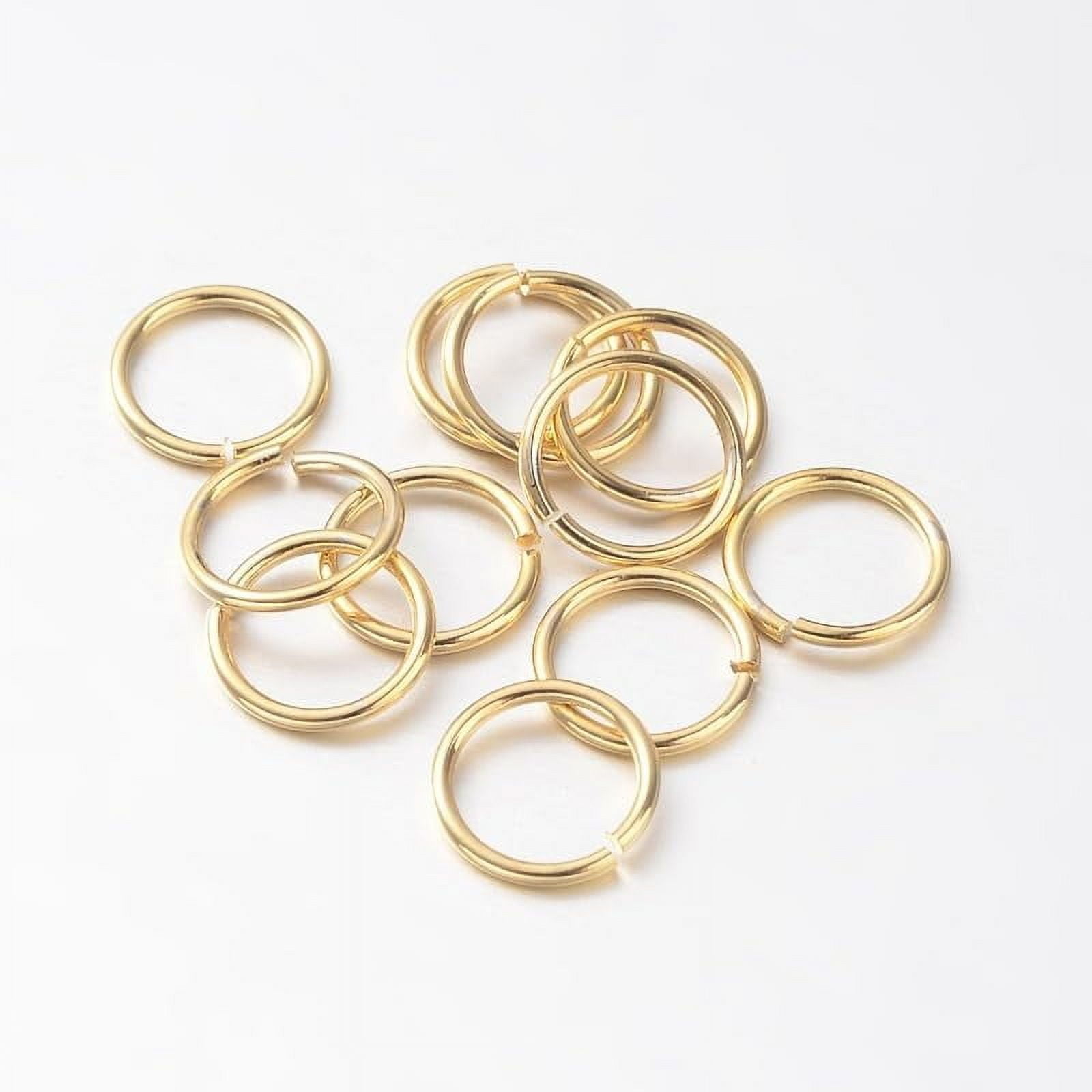 5 g PVD Vacuum Plating Long-Lasting Plated Brass Open Jump Rings Golden 18 Gauge 8x1mm Inner ...