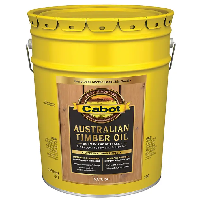 5 gal Cabot 3400 Natural Australian Timber Oil Triple Oil Protection ...