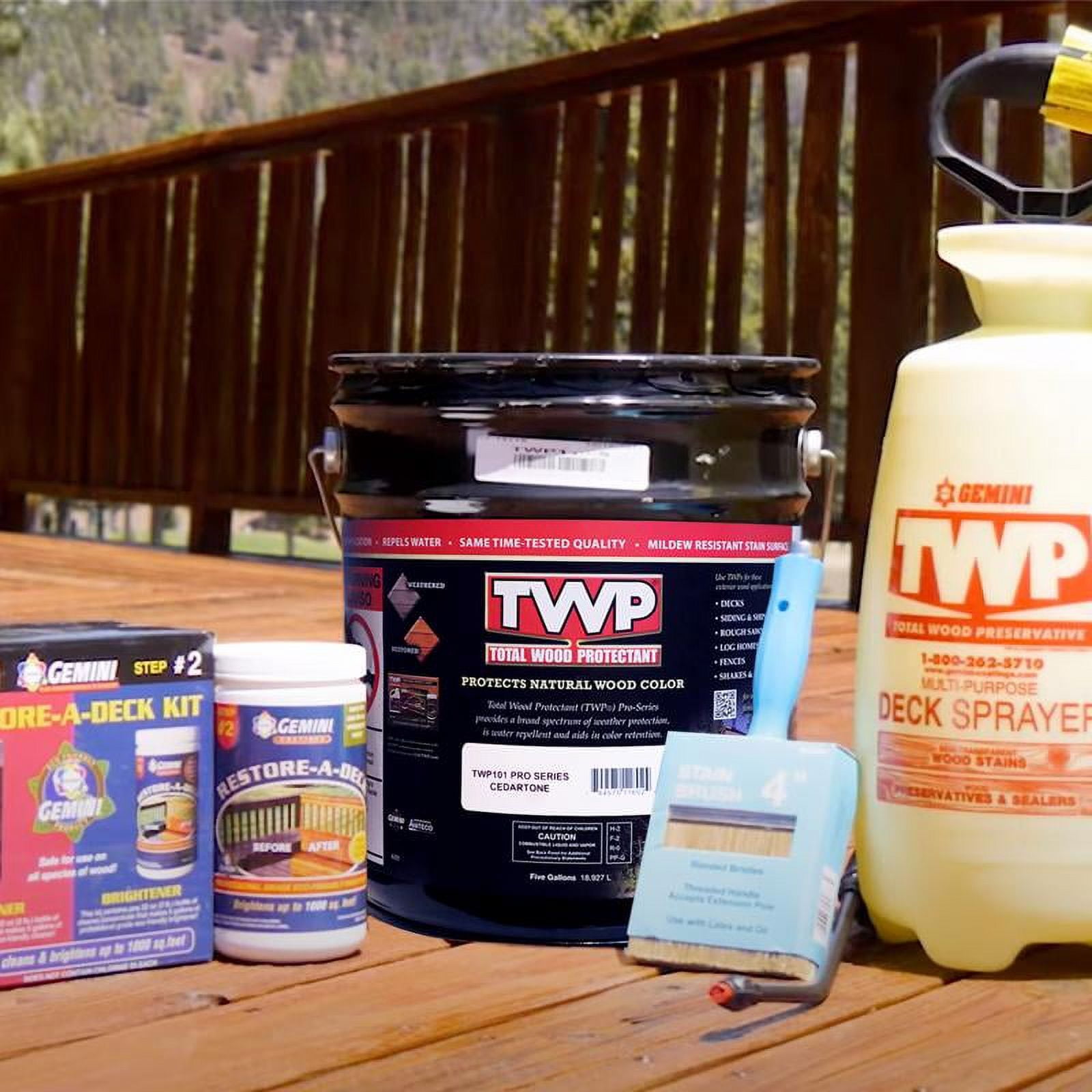 TWP 5 Gal Wood Deck Sealer Stain, Cedar Tone, 100 Series Total ...