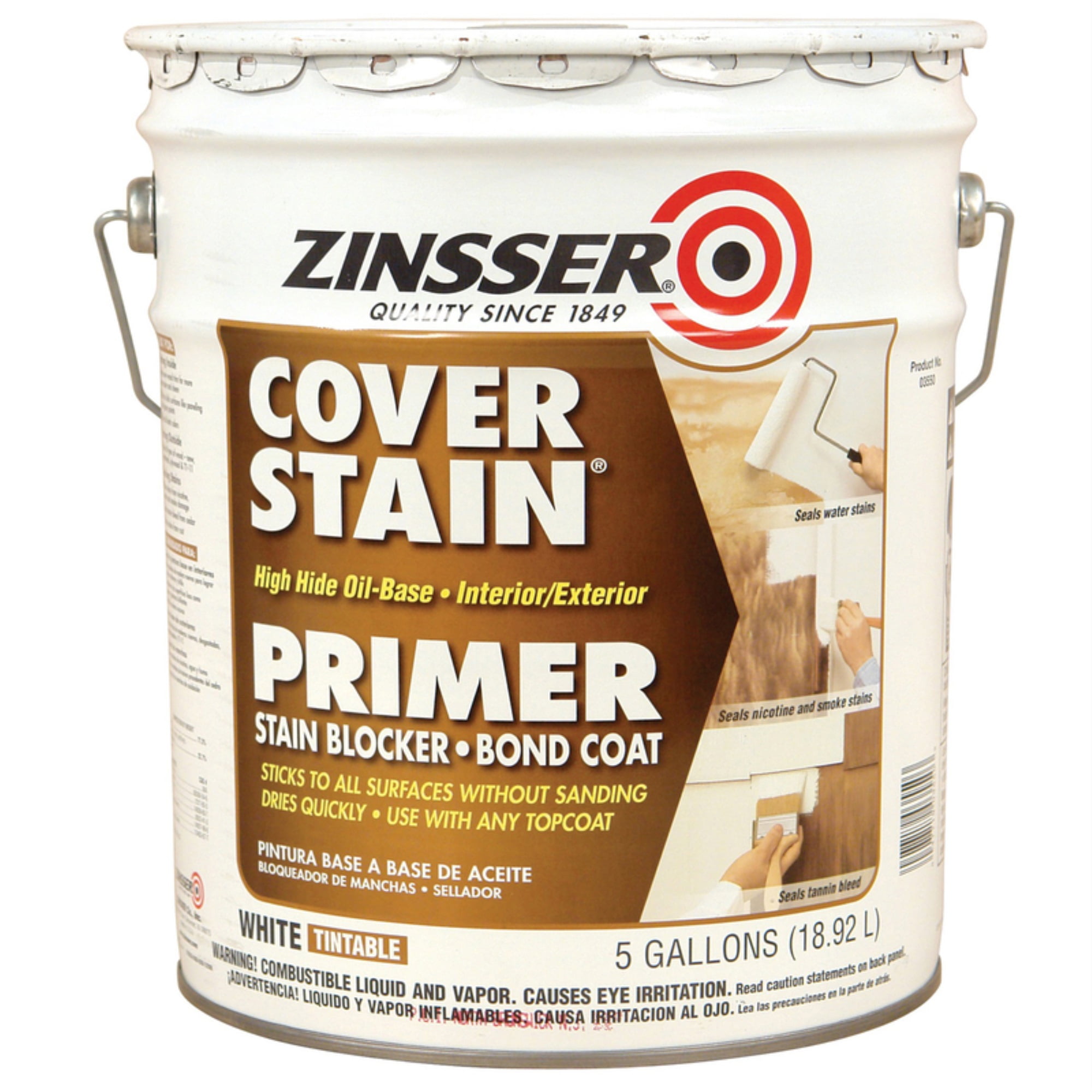 Zinsser 5 Gallon Wood Exterior High Hide Oil-Based Stain Block Primer ...