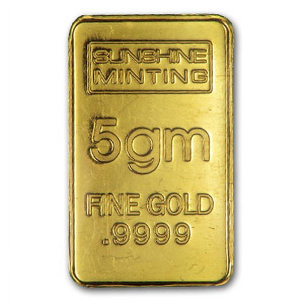 5 gram Gold Bar - Sunshine Minting (Old Design) - Walmart.com