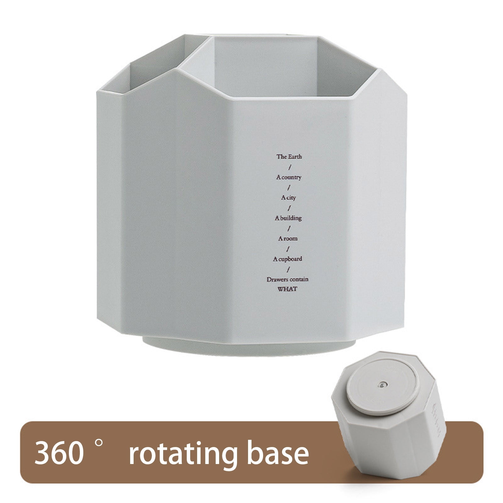 5-grid Rotating Pen Holder, Multi-function Large Capacity Organizer, 360-degree Desktop Makeup ...