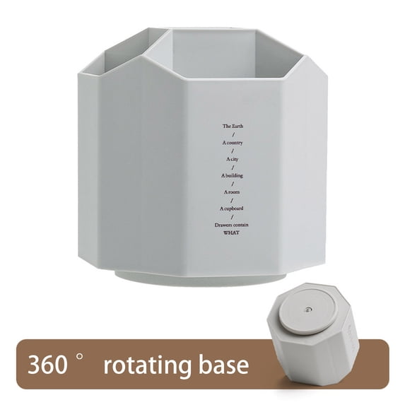 5-grid Rotating Pen Holder, Multi-function Large Capacity Organizer ...