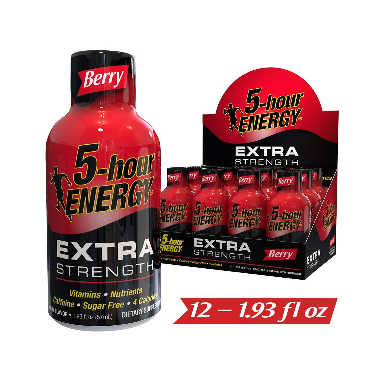 5-hour ENERGY Shot, Extra Strength Berry, 1.93 Oz, 12 Count - Walmart.com