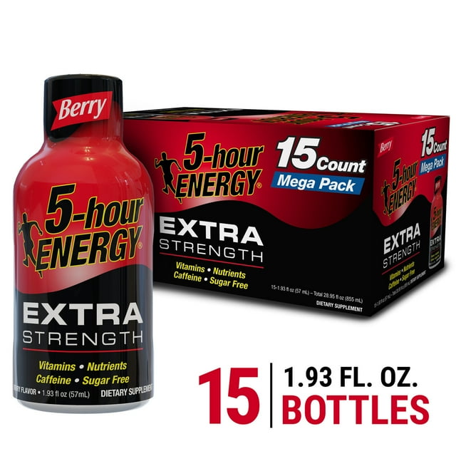 5-hour ENERGY Shot, Extra Strength, Berry, 15 Count - Walmart.com