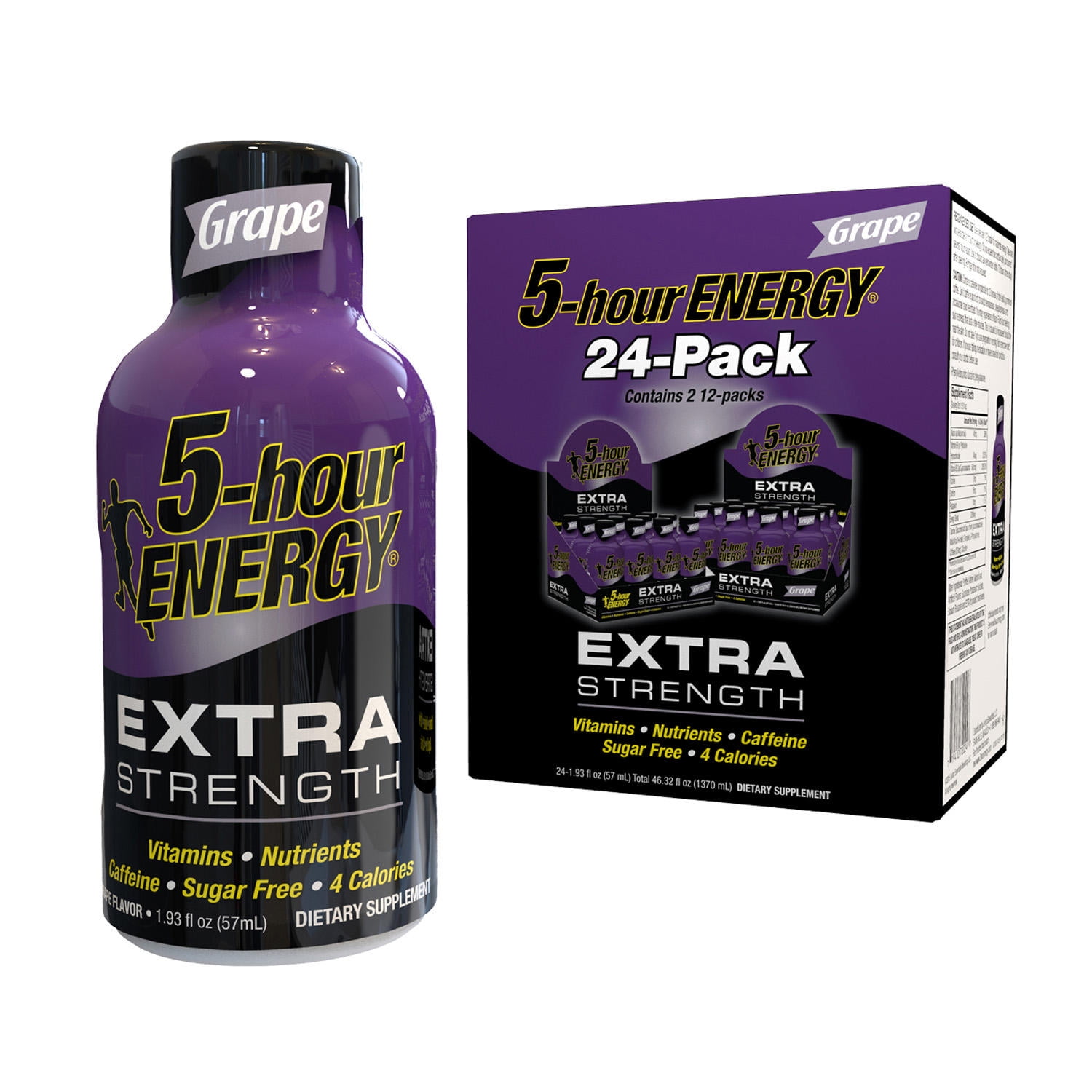 5-hour ENERGY Shot, Extra Strength, Grape (1.93 oz., 24 pk.) - Walmart.com