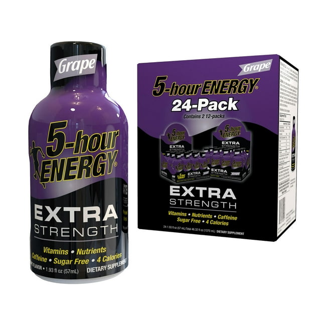 5-hour ENERGY Shot, Extra Strength, Grape (1.93 oz., 24 pk.) - Walmart.com