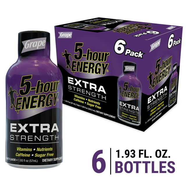 5-hour ENERGY Shot, Extra Strength, Grape, 6 Count - Walmart.com