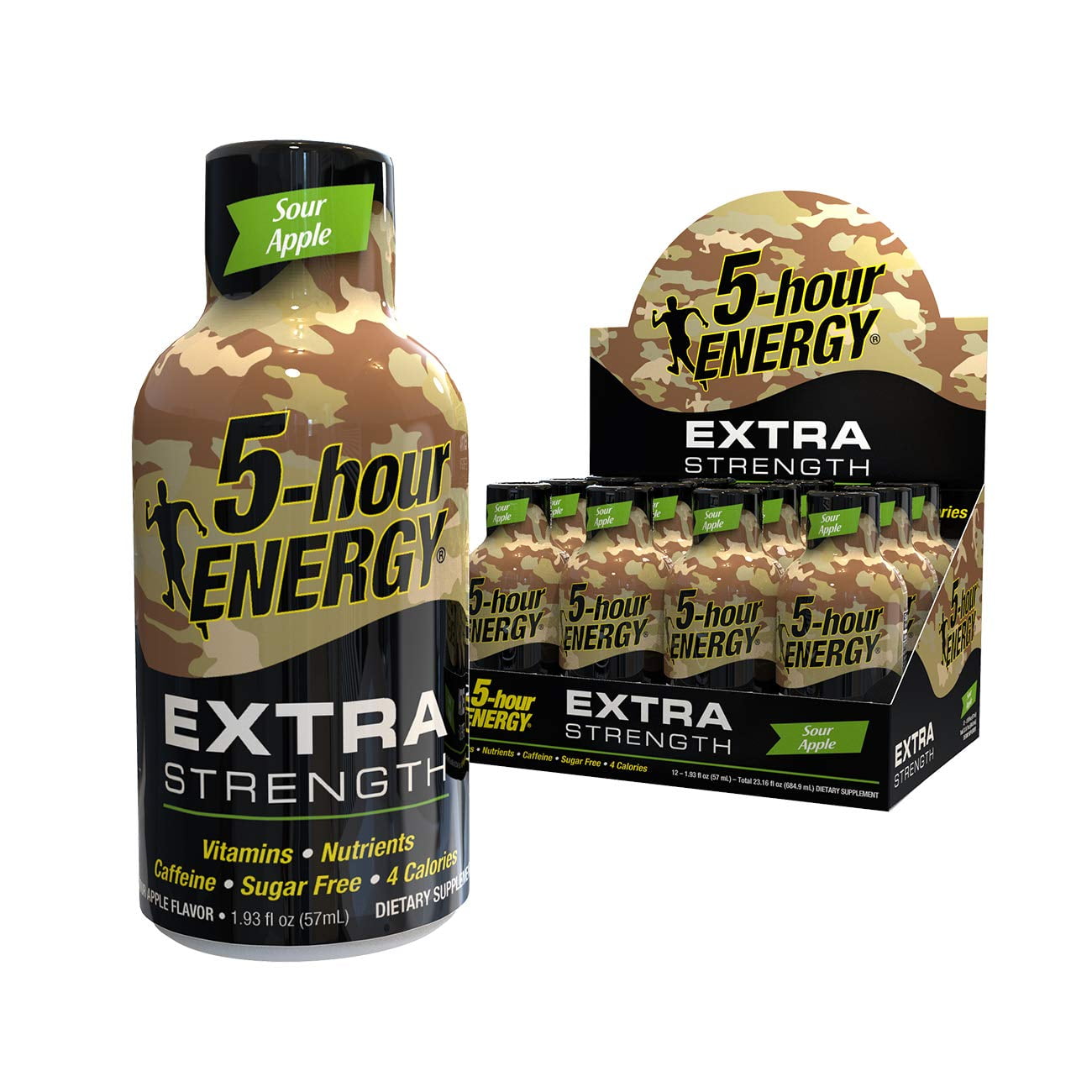 5-hour ENERGY® Shot, Extra Strength, Sour Apple, 1.93 oz, 12 Count - Walmart.com