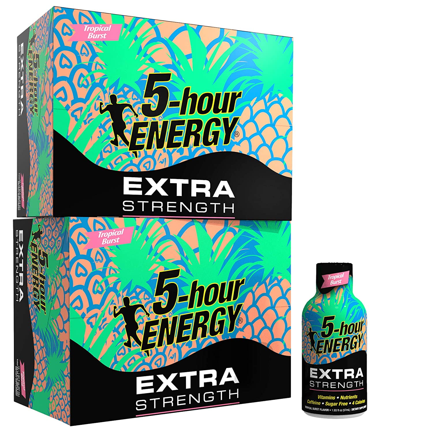 5-hour ENERGY Shot, Extra Strength Tropical Burst, 1.93 Ounce, 24 Count ...