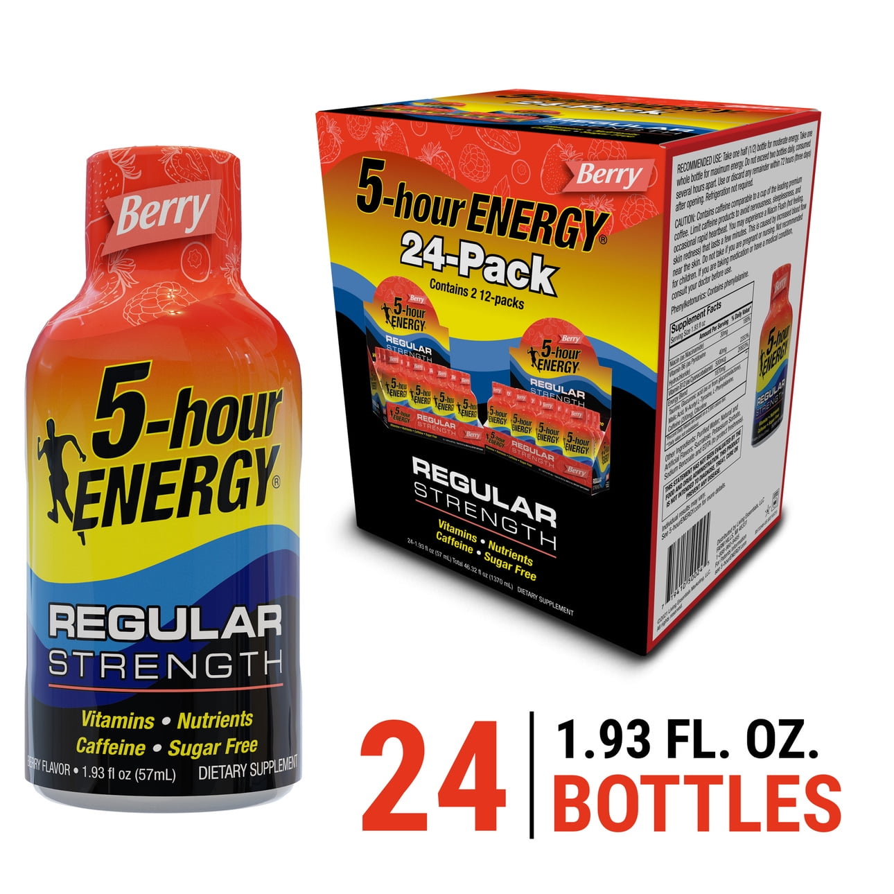 5-hour ENERGY Regular Strength Berry Flavor Energy Shot, 1.93 oz, Pack ...