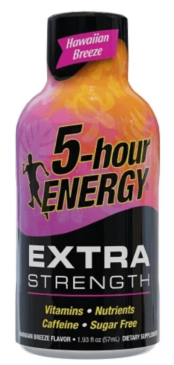 5-hour Energy Hawaiian Breeze Flavor Extra Strength Dietary Supplement, 1.93 fl oz - Walmart.com