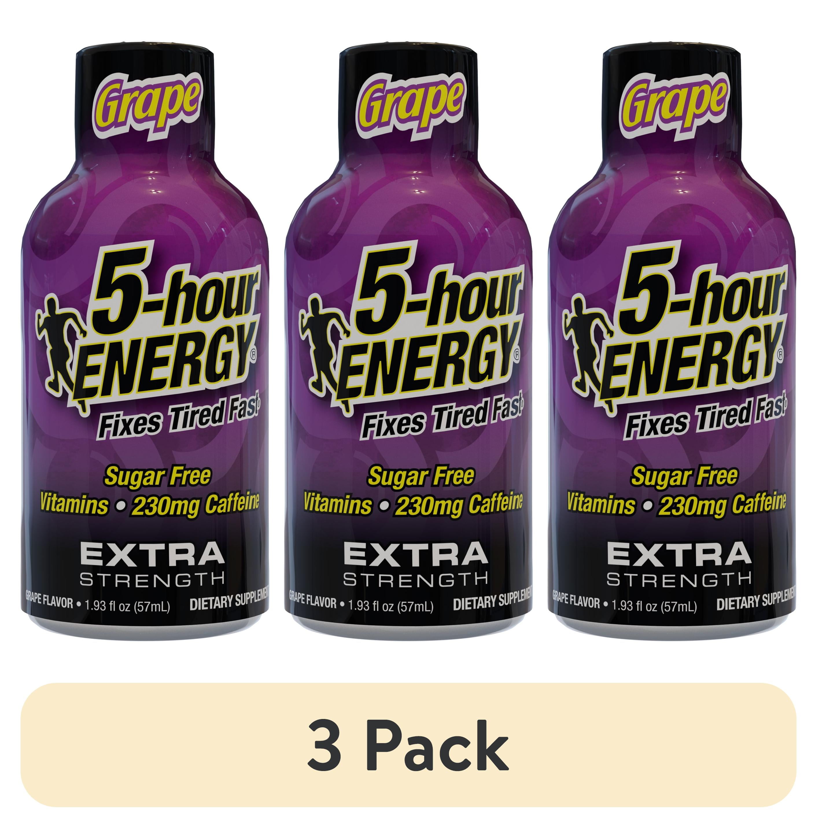 (3 pack) 5-hour Energy Shot, Extra Strength, Grape - Walmart.com