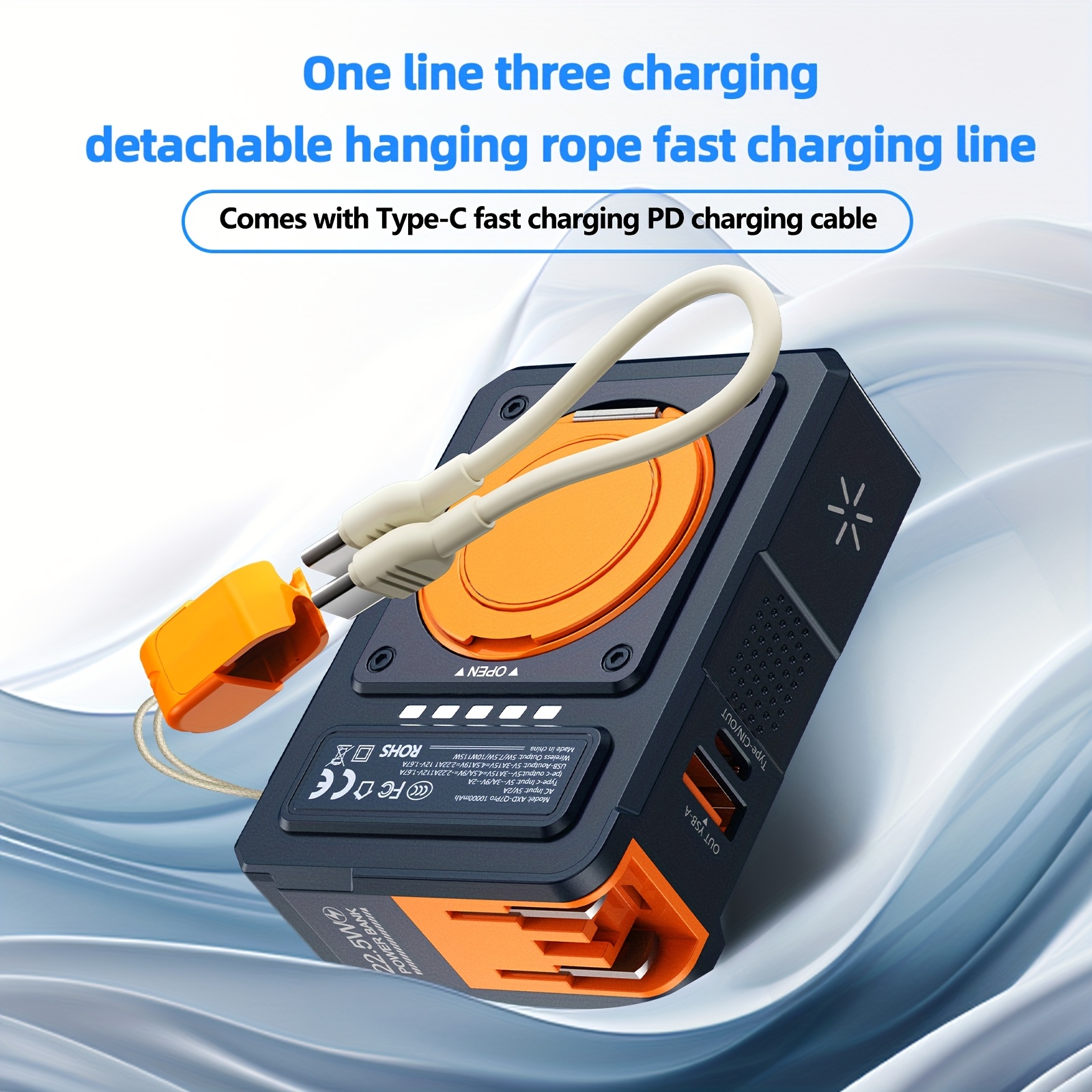 5-in-1 10000mAh Power Bank: 22.5W Wired + 15W Magnetic Wireless Fast ...