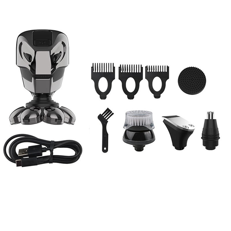 5 in 1 4D Men'S Bald Electric Shaver 7 Floating Blades Beard Nose Ear ...