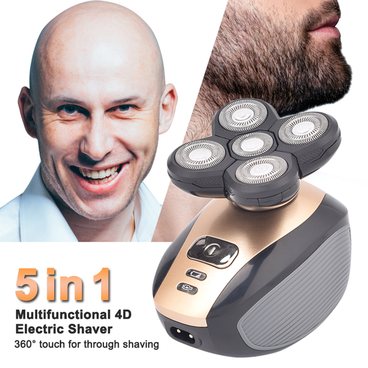 5 in 1 4D Rechargeable Electric Shaver Five Floating Heads Razors Hair ...
