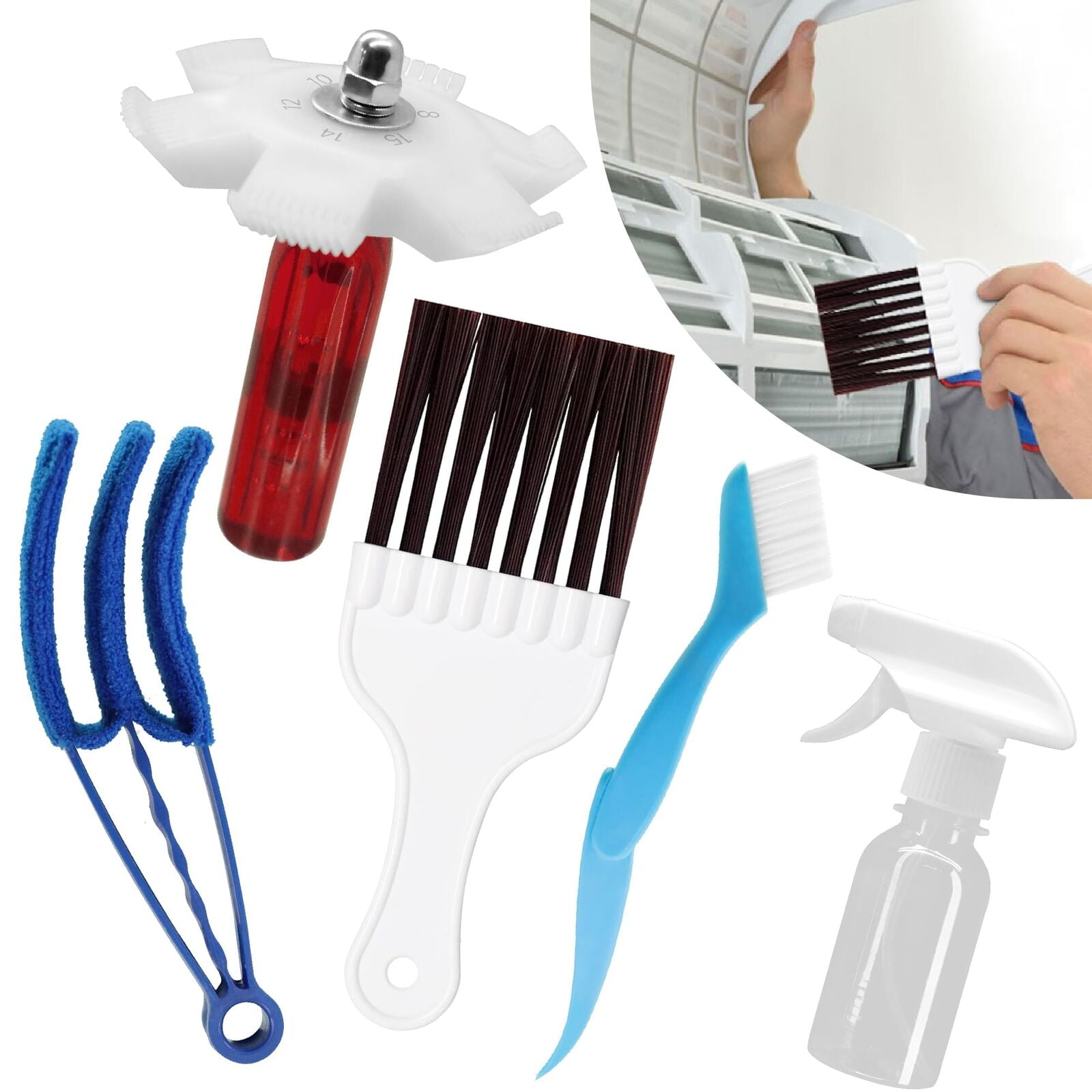 5 in 1 Air Conditioner Cleaning Kit,Fin Comb Cleaner Kit,Fin ...