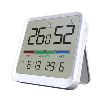 5 in 1 Air Quality Monitor Indoor with Real-Time Temp, Humidity & Clock ...