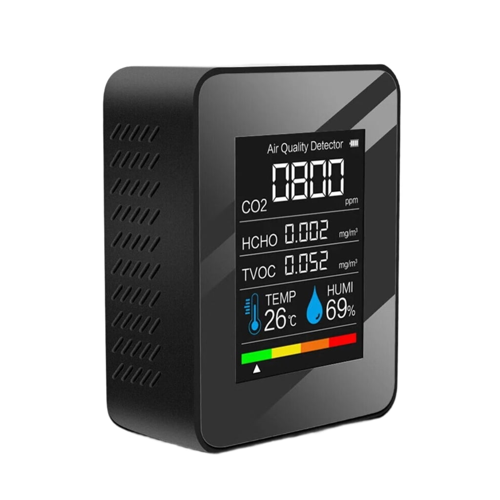 5 in 1 Air Quality Monitors Indoor Air Quality Meter Rechargeable ...