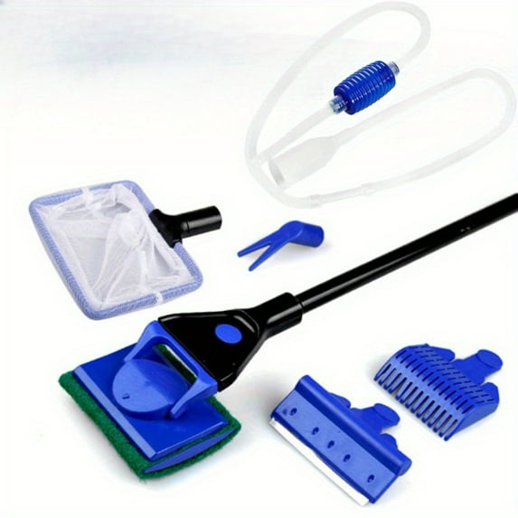 5-in-1 Aquarium Cleaning Kit with Vacuum Siphon - Complete Fish Tank ...
