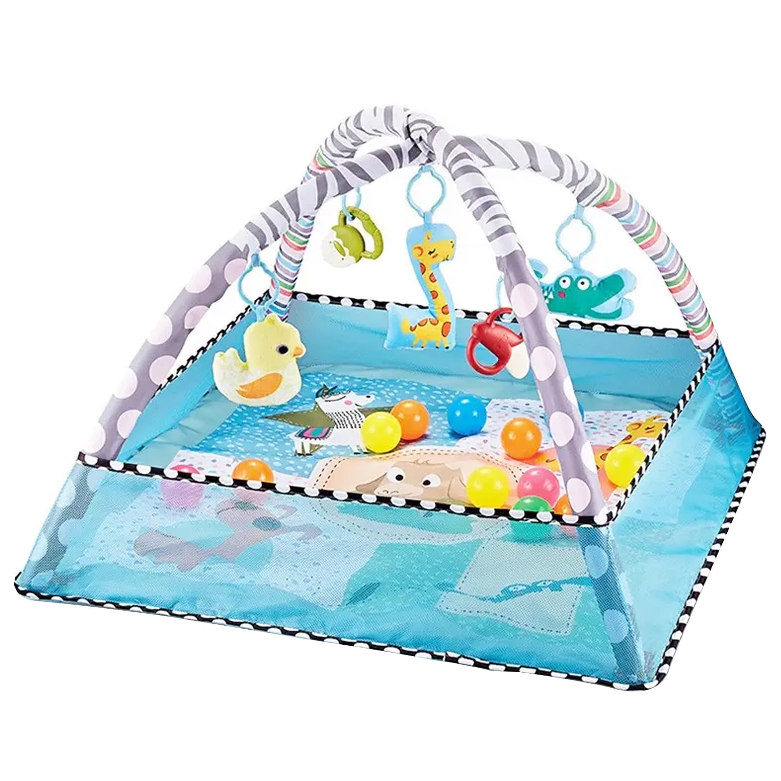 5-in-1 Baby Play Gym Mat, Tummy Time Mat & Ball Pit, with 5 Detachable ...