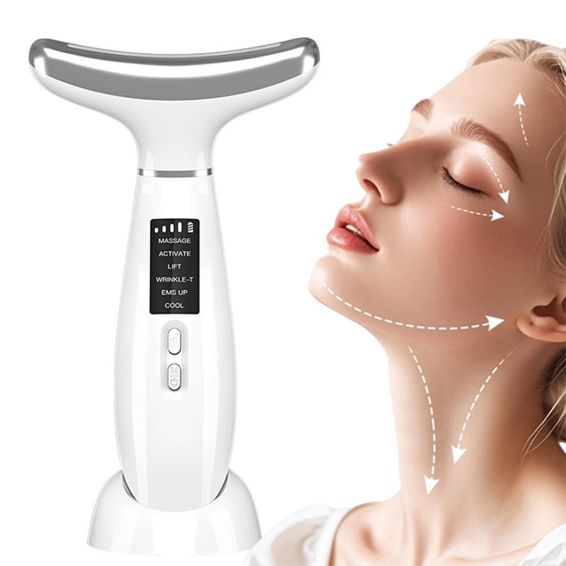 5-in-1 Beauty Massager for Face and Neck, 4 Type LED Facial Massager ...