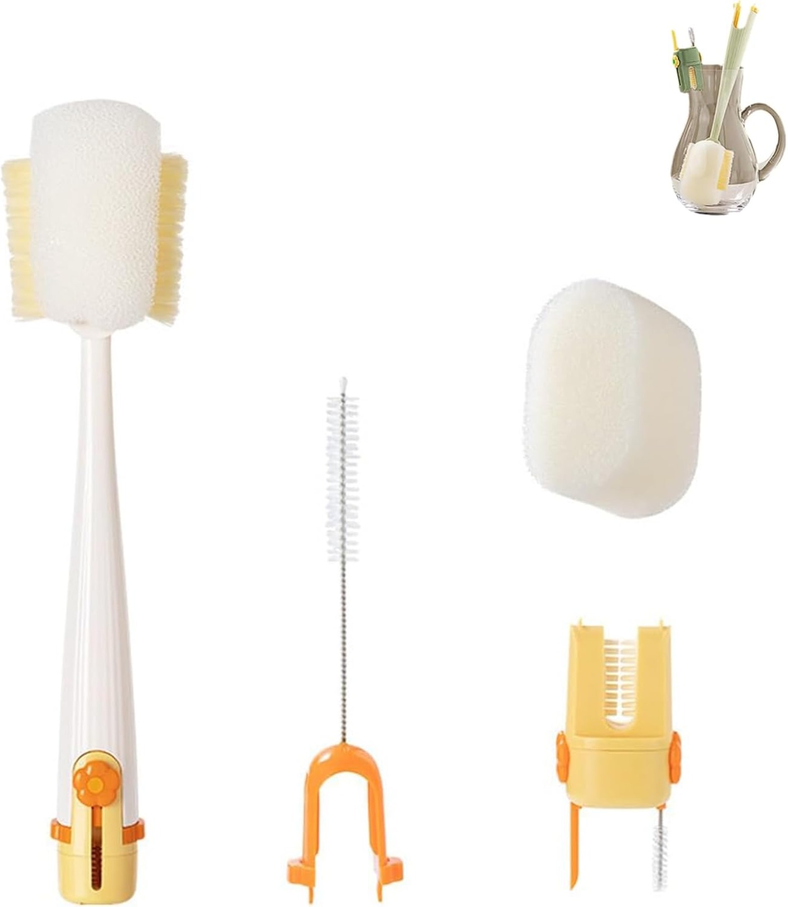 5-in-1 Bottle Cleaning Brush (Multifunctional), Bottle Cleaning Kit ...