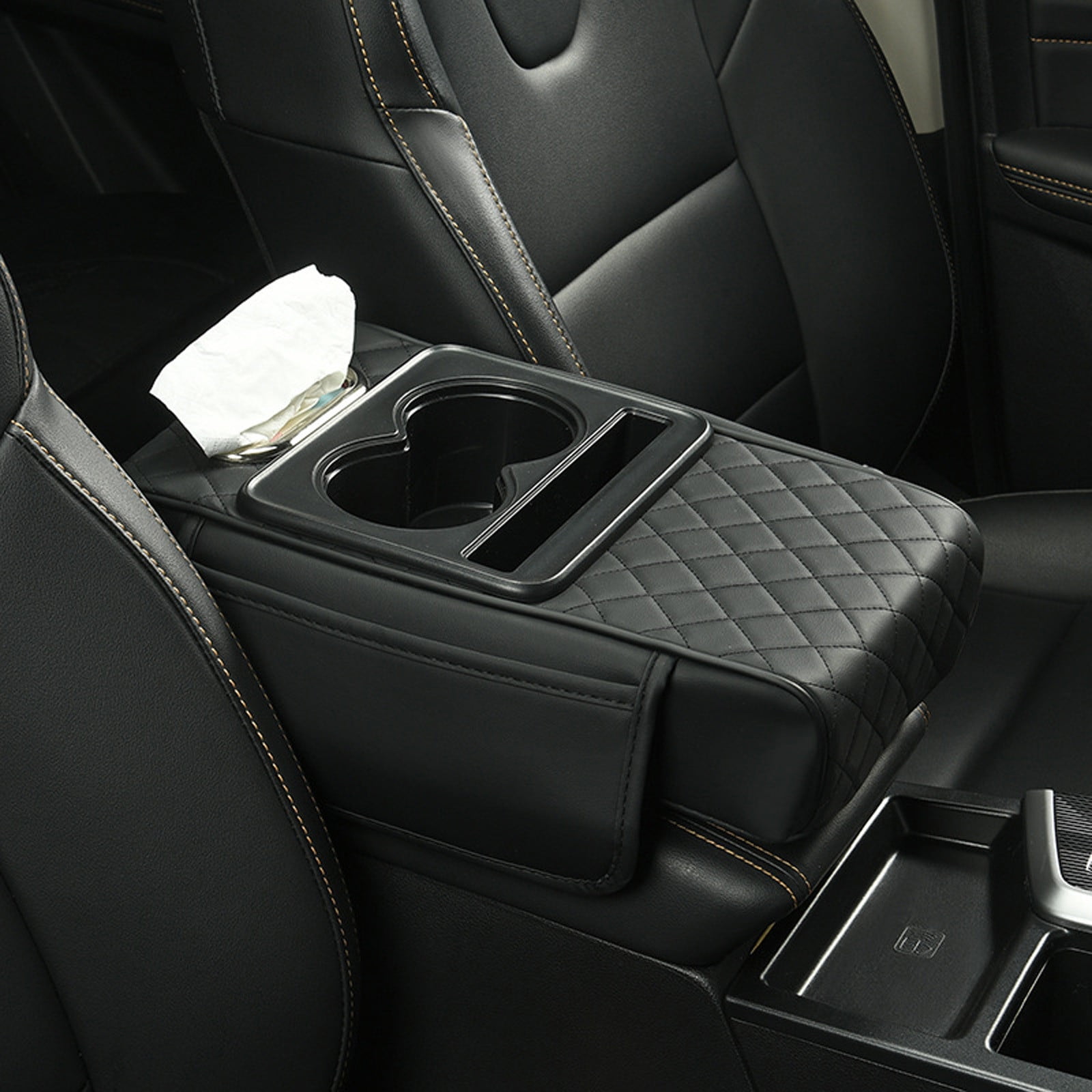 5-in-1 Car Center Console Organizer - Armrest Cushion Cover with 2 ...