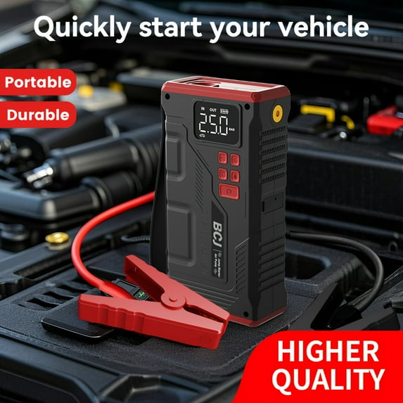 5 - in - 1 Car Jump Starter with Air Compressor - 5000 - 6000A Peak ...