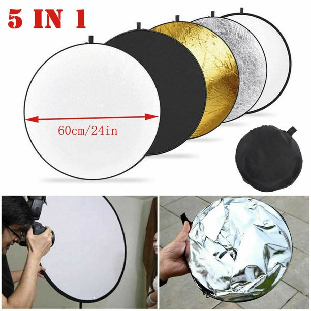 5-in-1 Collapsible Light Reflector Photography 24" x 24" Photo Studio ...
