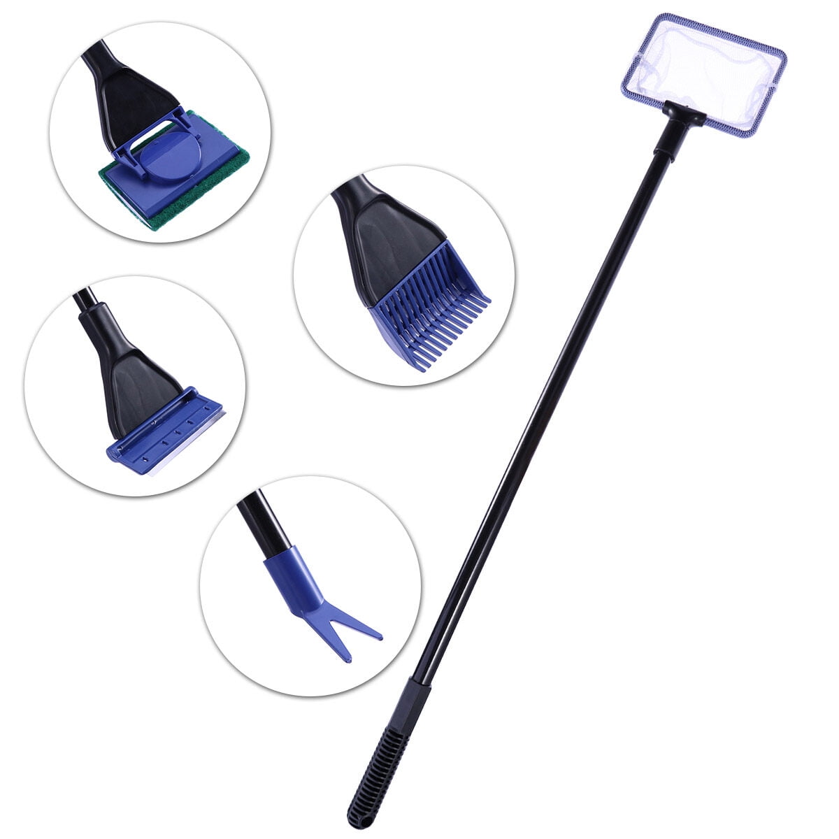 5 in 1 Complete Aquarium Fish Tank Clean Set Fish Rake+ Scraper+ Fork+ ...
