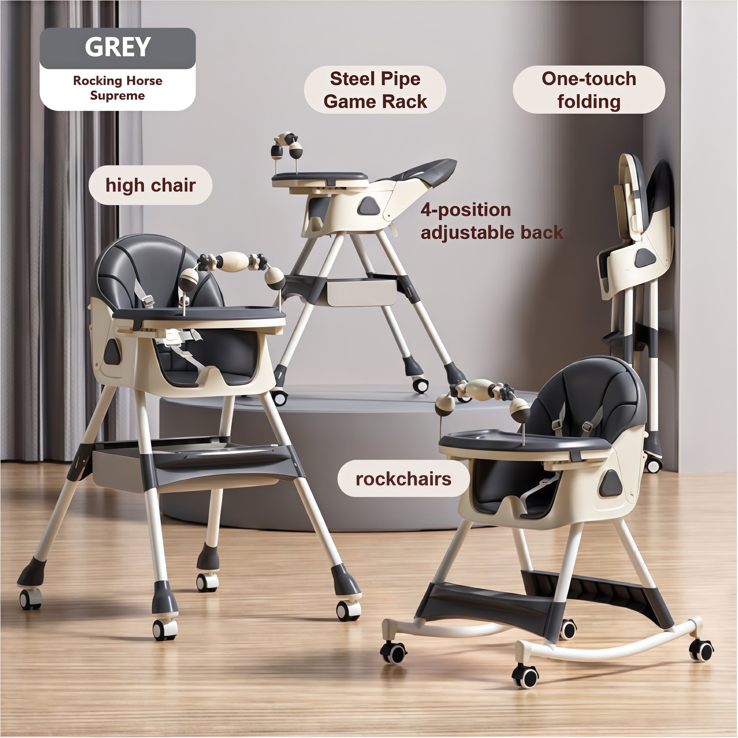 5-in-1 Convertible High ChairBaby swing & Baby Feeding Chairs & Baby ...