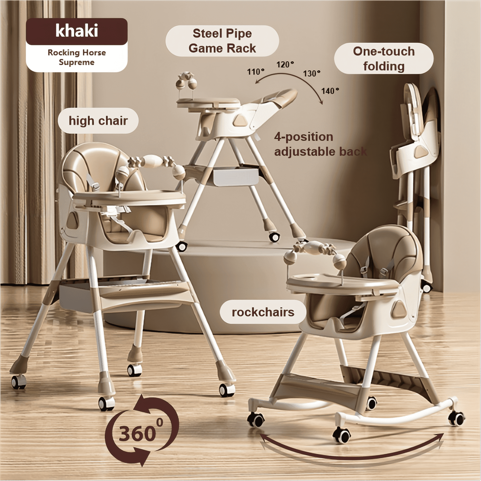 5-in-1 Convertible High ChairBaby swing & Baby Feeding Chairs & Baby ...