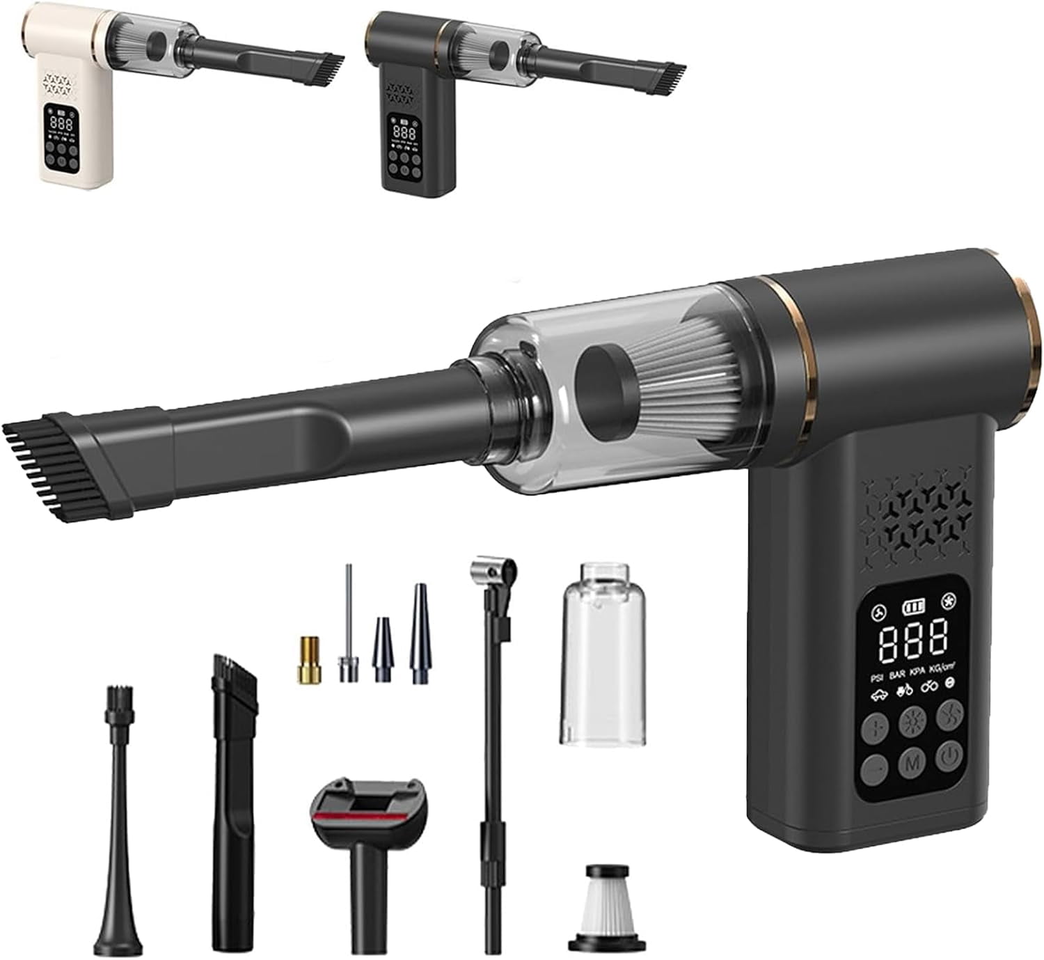 5-in-1 Cordless Car Vacuum ＆ Tire Inflator, Cordless Handheld Vacuum ...