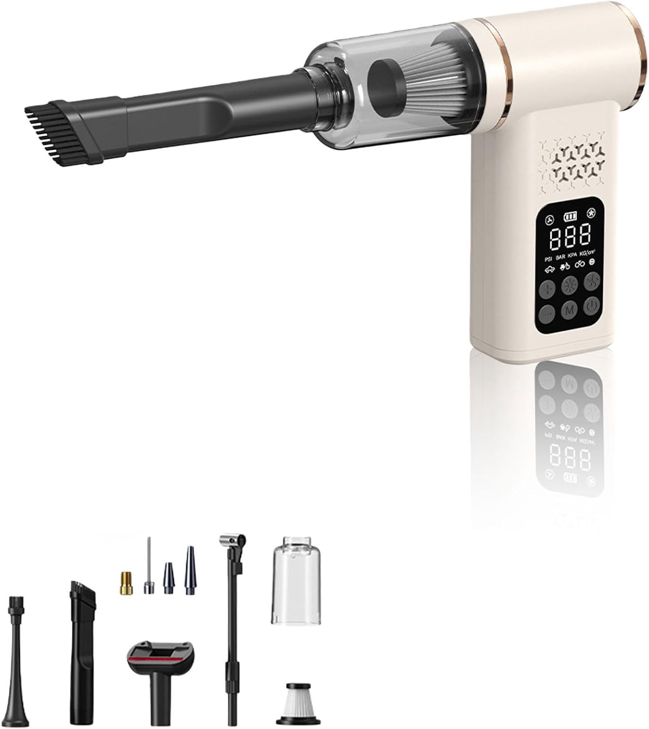 5-in-1 Cordless Car Vacuum and Tire Inflator, 150PSI Portable Air ...