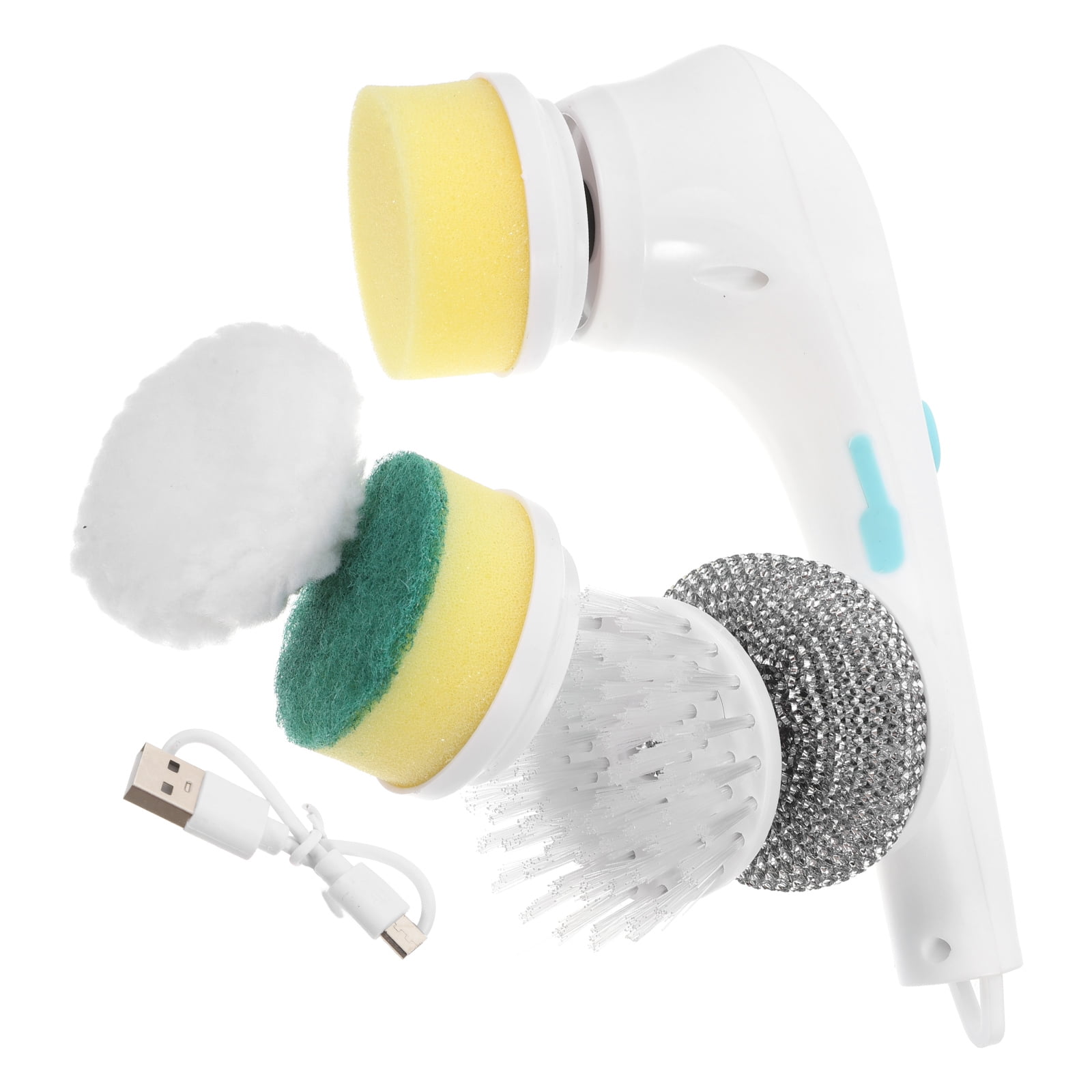 5 in 1 Cordless Electric Scrubber for Bathroom Kitchen Multi Function Cleaning Brush with Heads ...