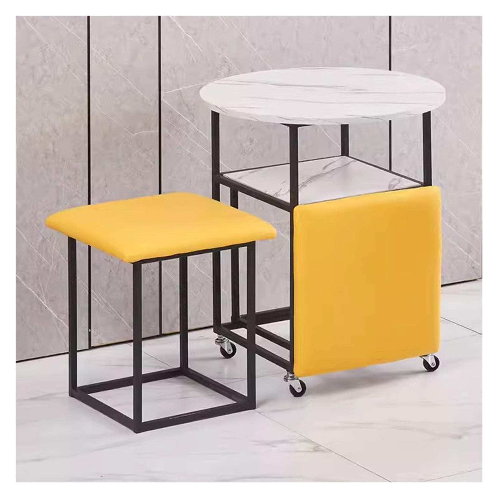 5 in 1 Cube Seating with Swivel Casters & Coffee Table,Stackable Sofa ...