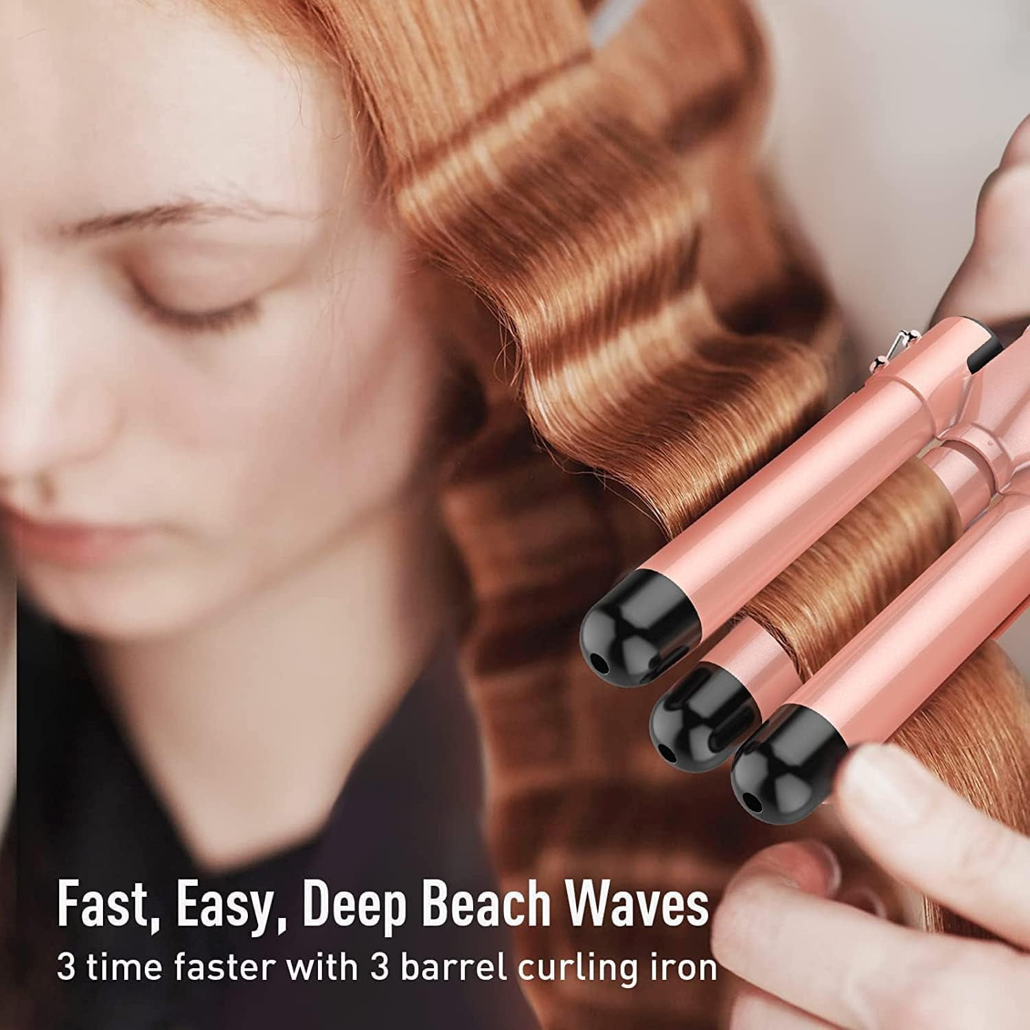 5 in 1 Curling Iron 3 Barrel Hair Crimper Hair Waver Curling Iron with Fast Heating Up Crimper ...