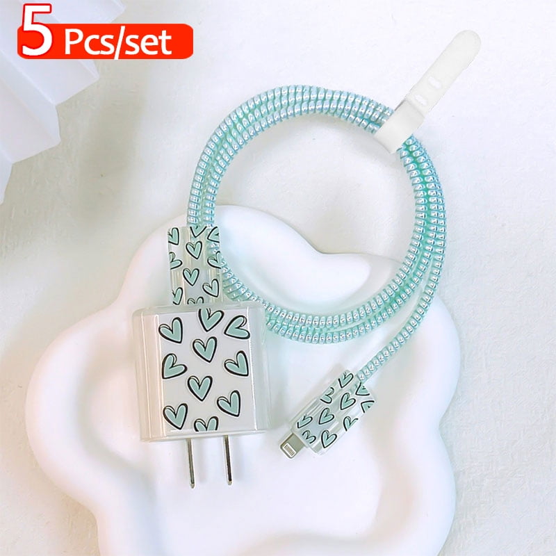 5 in 1 Cute Cable Protector Suitable for iPhone 18W/20W Charger Data ...