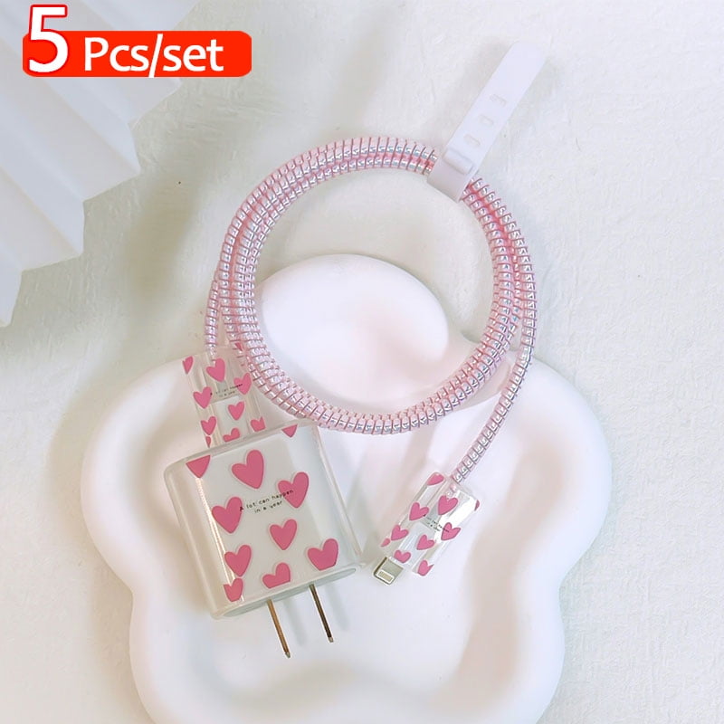 5 in 1 Cute Cable Protector Suitable for iPhone 18W/20W Charger Data ...