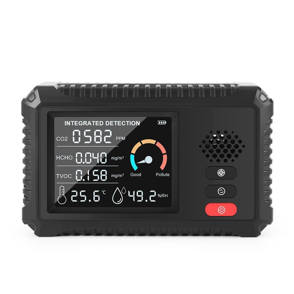 5-in-1 Digital Air Quality Monito Carbon Dioxide Detector Temp&Humidity ...