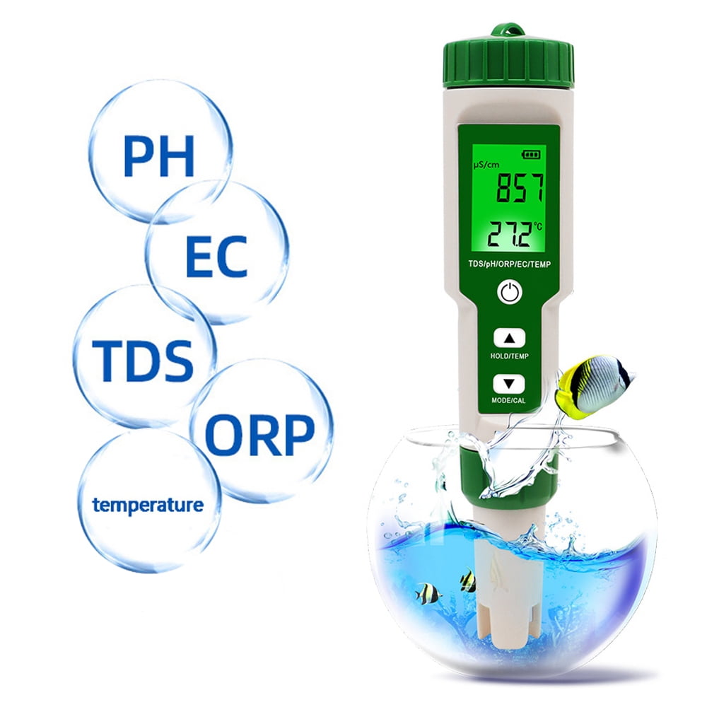 5 in 1 Digital PH TDS EC ORP Temperature Water Quality Tester Meter ...