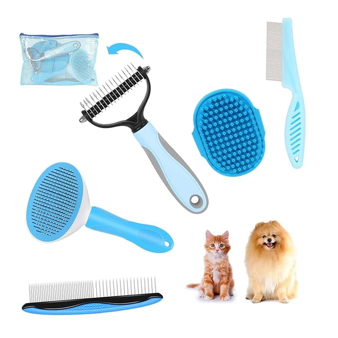 5-in-1 Dog Brush Grooming Kit - Dog Grooming Supplies Dog Dematting ...