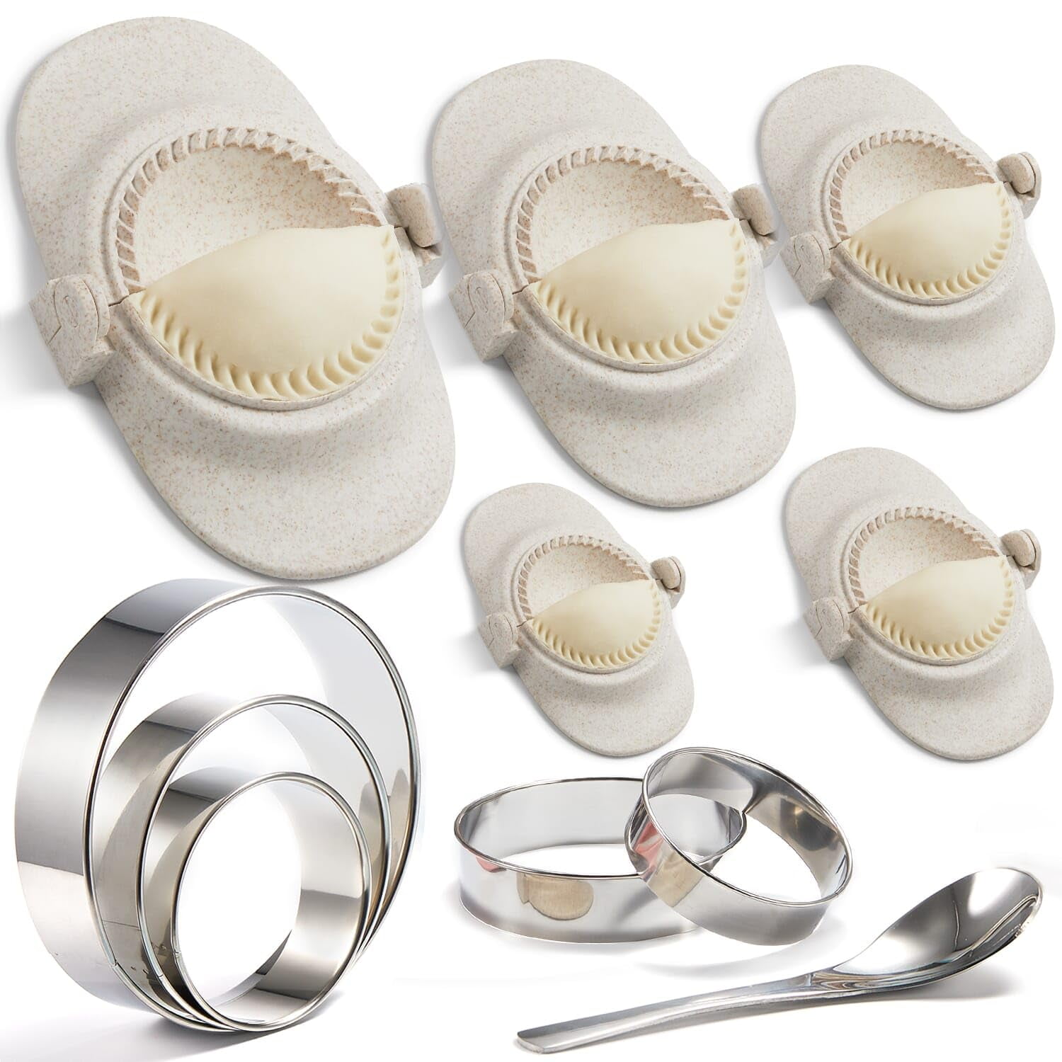 Extra Large Dumpling Maker Press 6-Inch, 5 Sizes Empanada Mold with ...