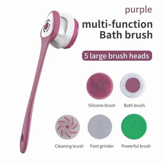 5-in-1 Electric Body & Face Shower Brush, Soft Exfoliating & Rotating ...