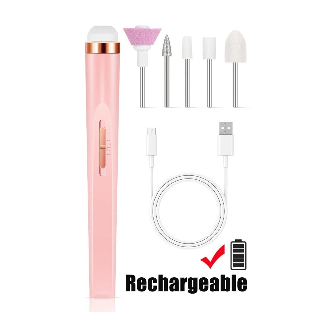 5 in 1 Electric Nail Polish Drill Machine USB Charge Portable Manicure ...